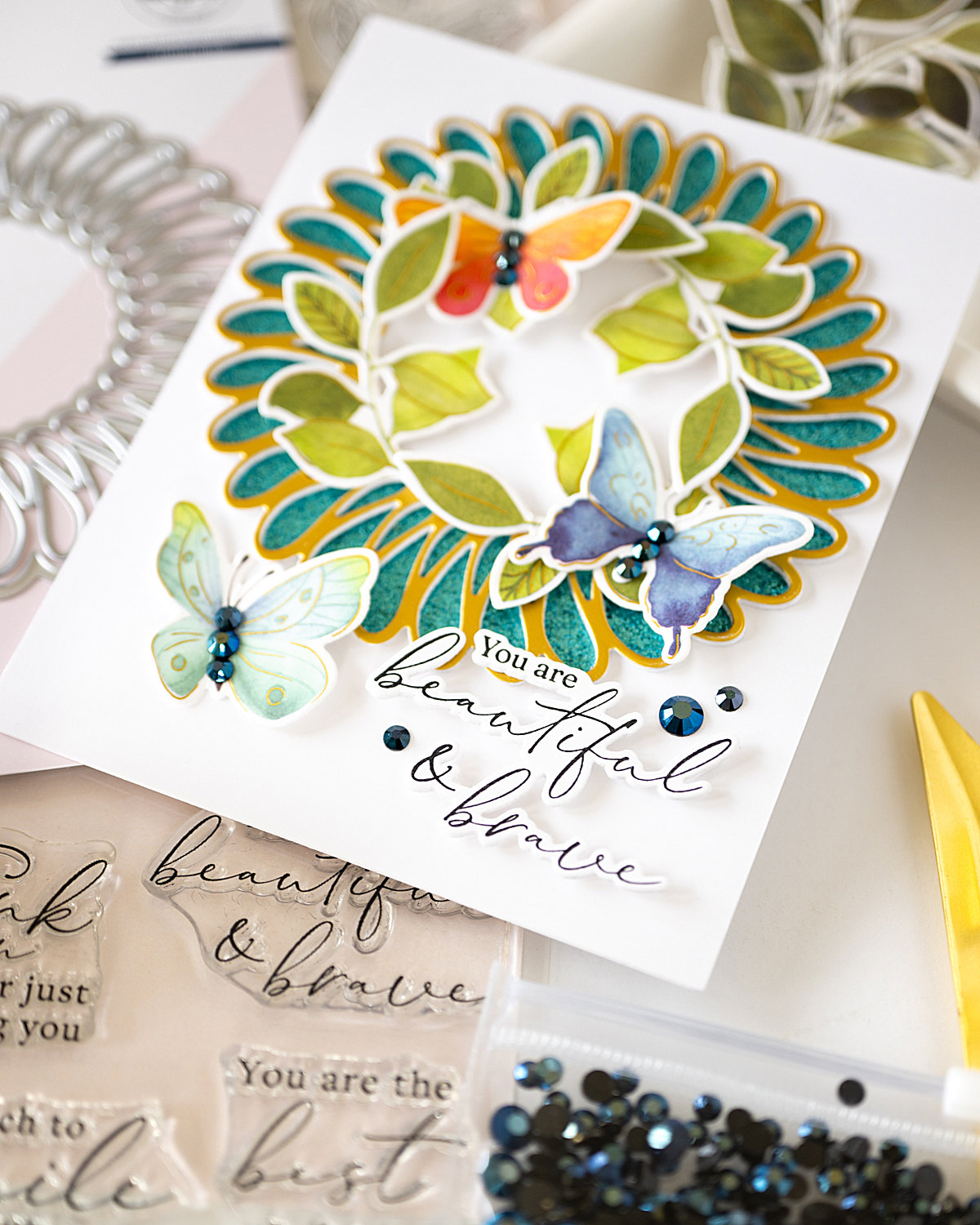 Fluttering Butterflies encouragement card - Lea Lawson Creates