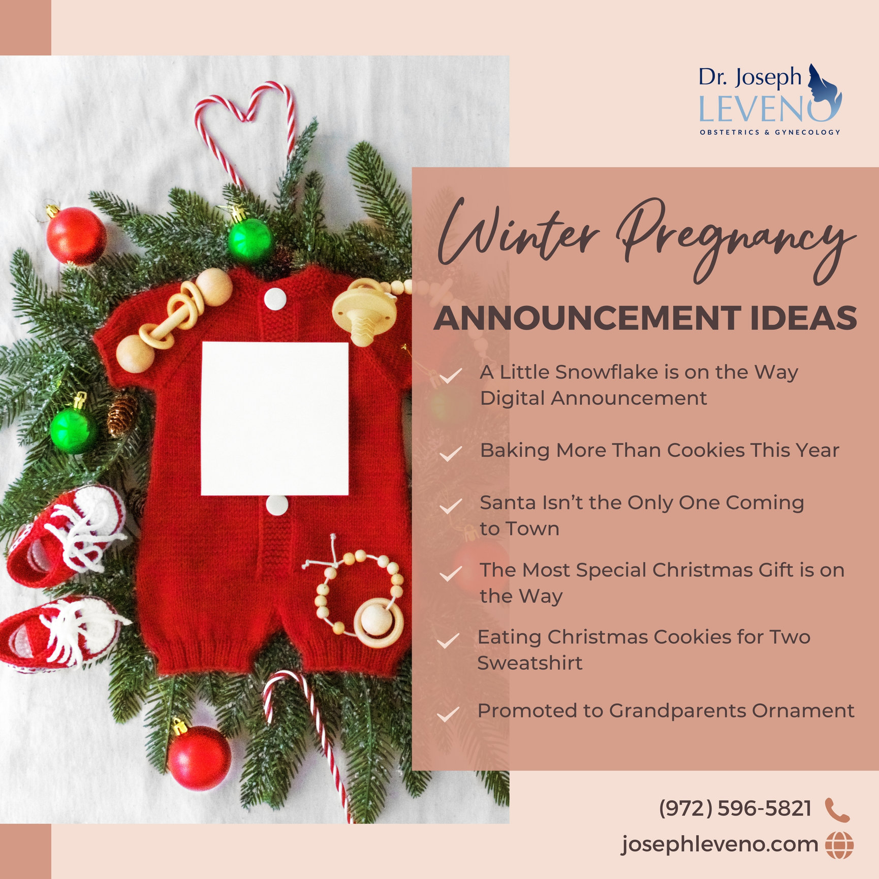 Winter Pregnancy Announcement with Dr. Joseph Leveno in Plano, TX